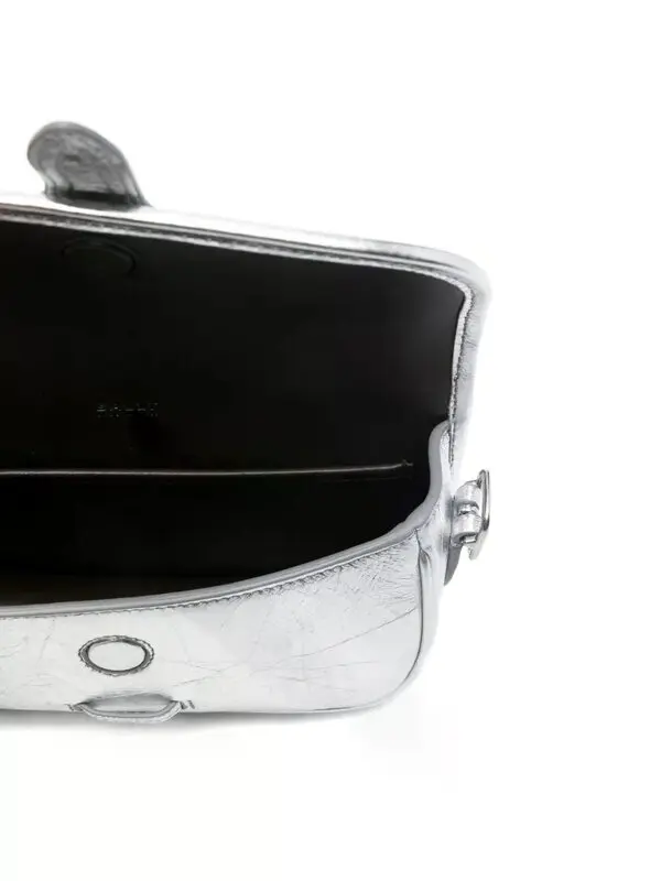 Bally Metallic Leather Flap Shoulder Bag