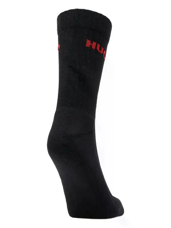 Hugo Logo-knit Socks Pack Of 3 - Black