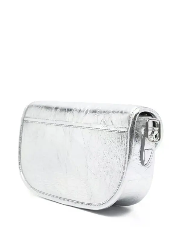 Bally Metallic Leather Flap Shoulder Bag
