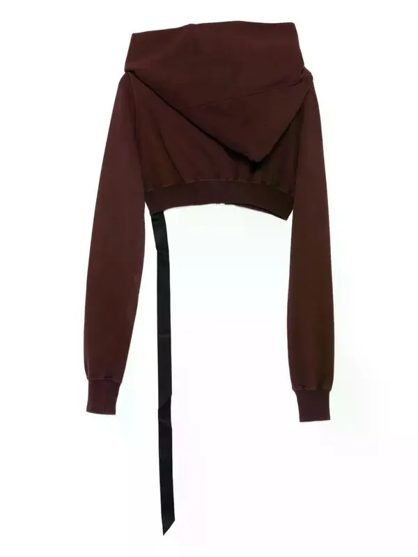 Rick Owens Cowl-neck Cropped Sweatshirt - Red
