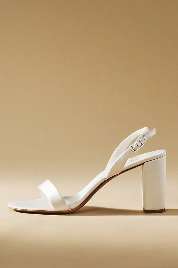 Jeffrey Campbell Satin Block Heels - White Satin