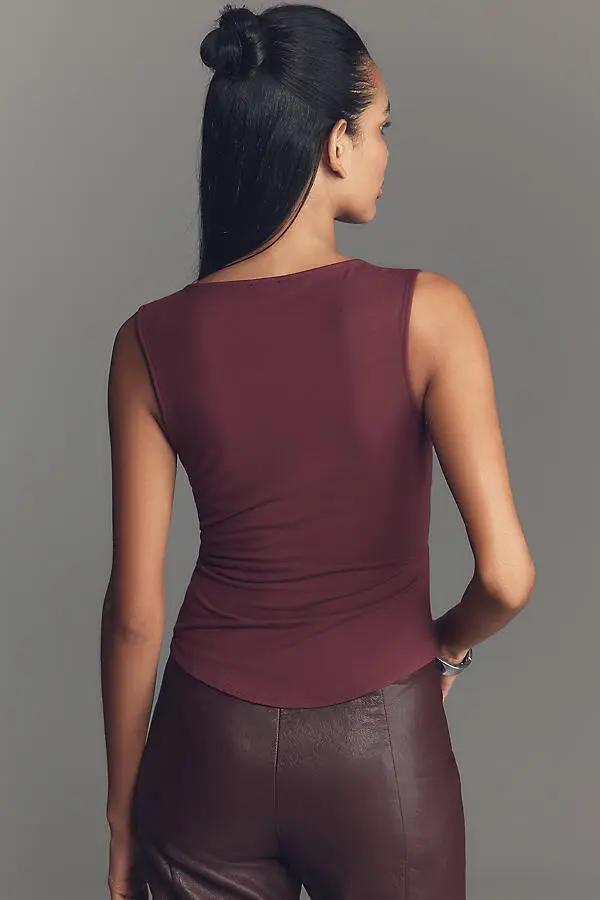 Maeve Keyhole Tank Top - Burgundy