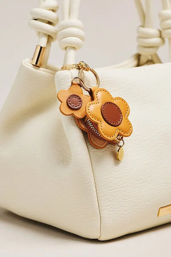 POSH TECH Airtag Icon Bag Charm - Brown Flower