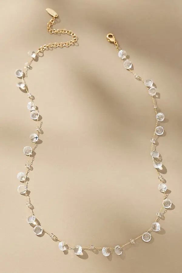 Anthropologie Floating Crystal Necklace - Clear