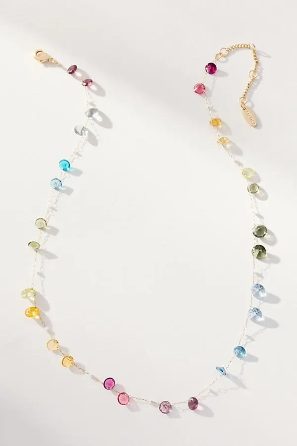 Anthropologie Floating Crystal Necklace - Rainbow
