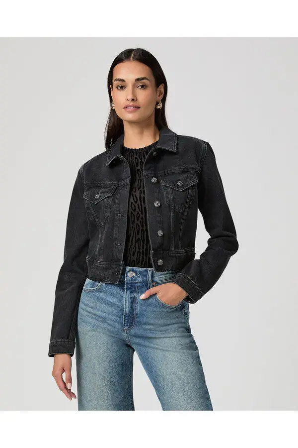 Paige Chantal Denim Trucker Jacket - Black