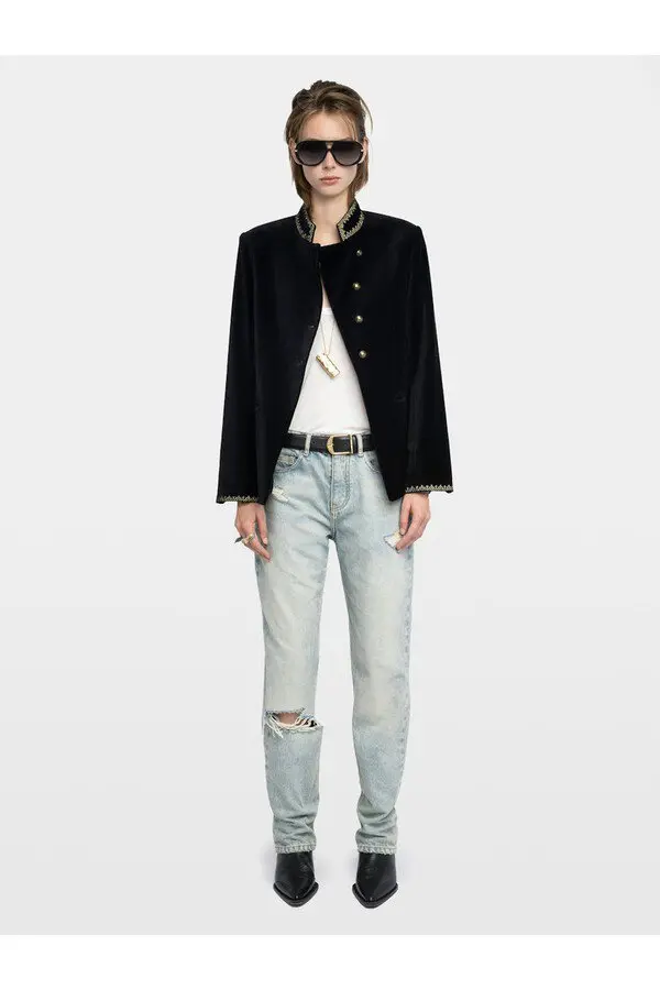 Zadig&Voltaire Embroidered Velvet Blazer