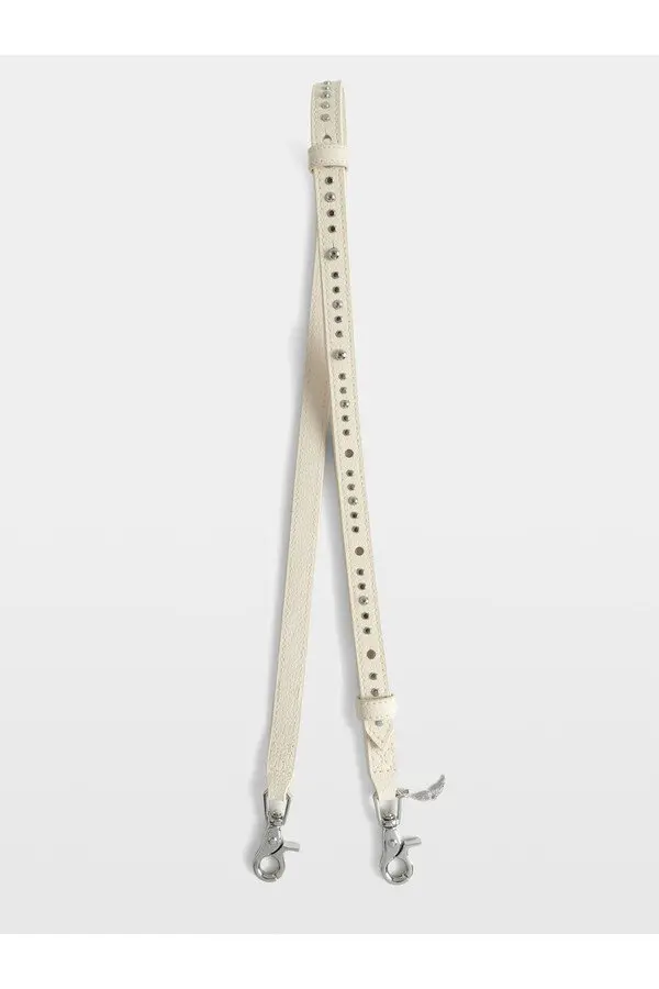 Zadig&Voltaire Grained Leather Shoulder Strap - Natural