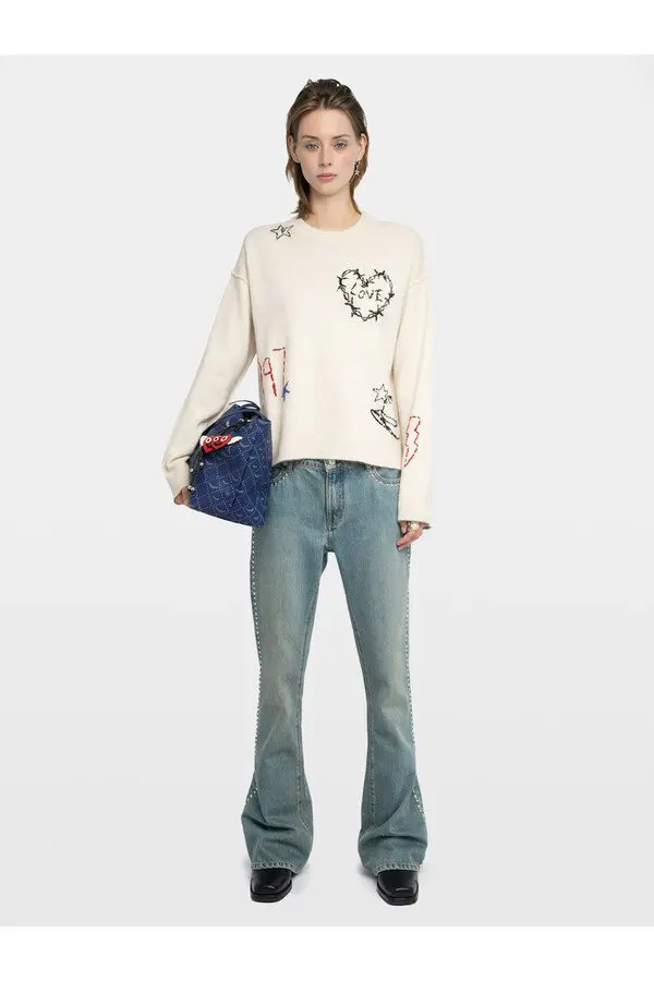 Zadig&Voltaire Markuz Cashmere Sweater - Neutral / White