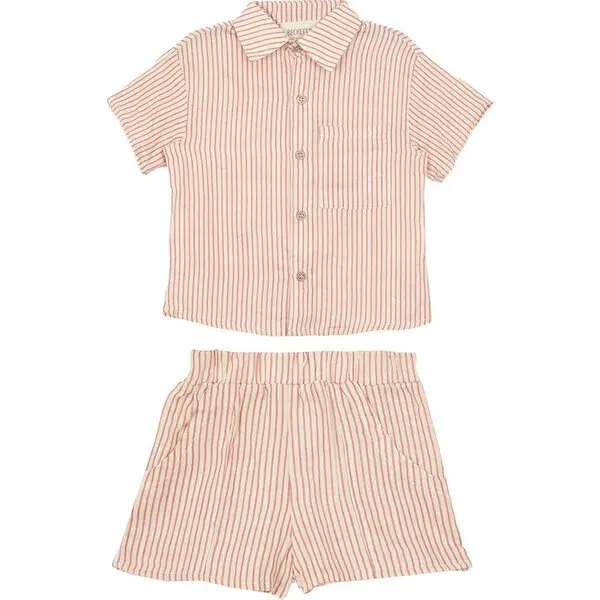 BECKETT AND BEAR Striped Two-piece Shorts Set