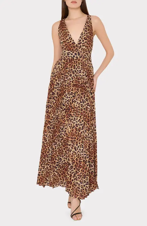 MILLY Oria Leopard Print Maxi Dress