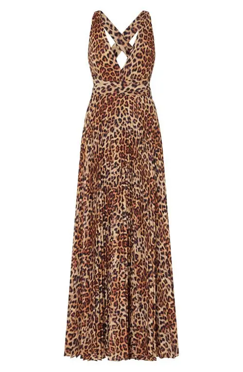 MILLY Oria Leopard Print Maxi Dress