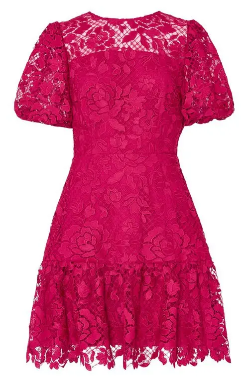 MILLY Yasmin Rose Mosaic Lace Dress