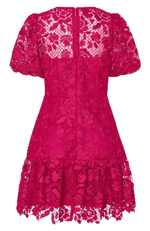 MILLY Yasmin Rose Mosaic Lace Dress