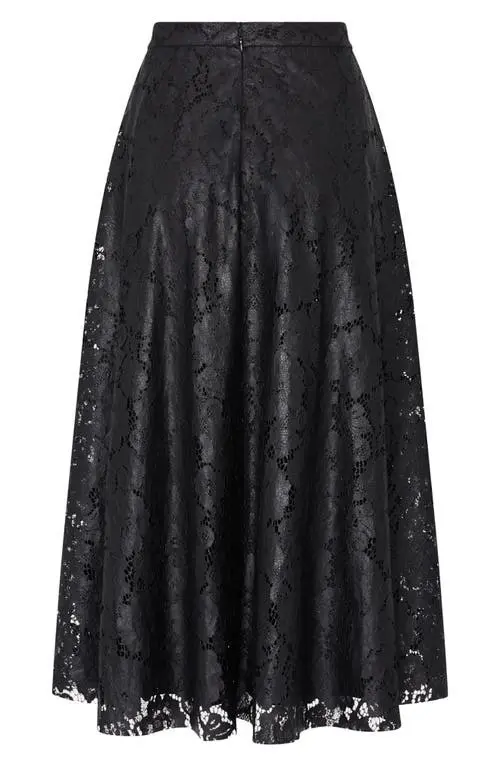 MILLY Otha Texture Lace Midi Skirt