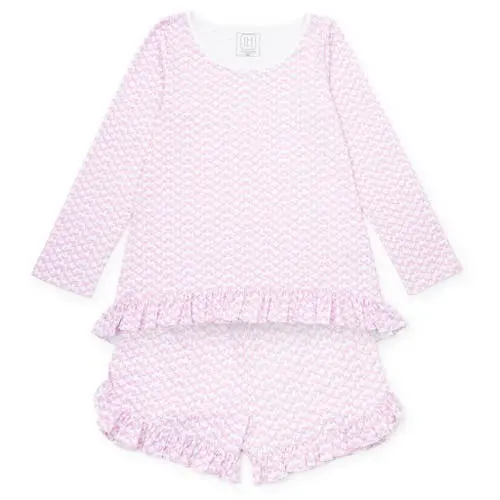 LILA AND HAYES Kathryn Pajama Short Set - Pretty Pink Bows