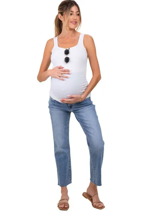 PINKBLUSH Cropped Straight Leg Maternity Jeans