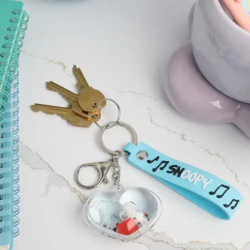 PEANUTS Snoopy Heart Liquid Keychain
