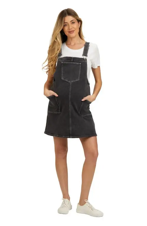 PINKBLUSH Denim Overall Dress - Black
