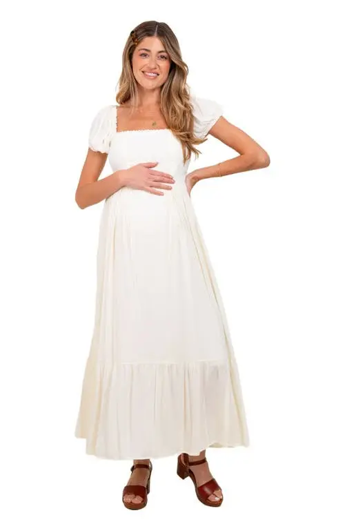 PINKBLUSH Ruffle Detail Square Neck Maxi Dress