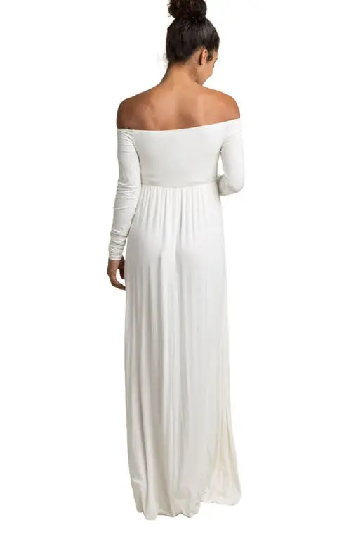 PINKBLUSH Off Shoulder Maxi Dress - Ivory