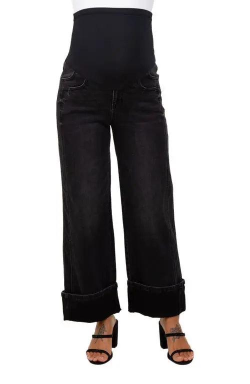 PINKBLUSH Relaxed Wide Leg Maternity Jeans