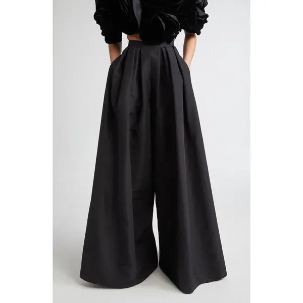 Carolina Herrera Pleated Silk Faille Palazzo Pants