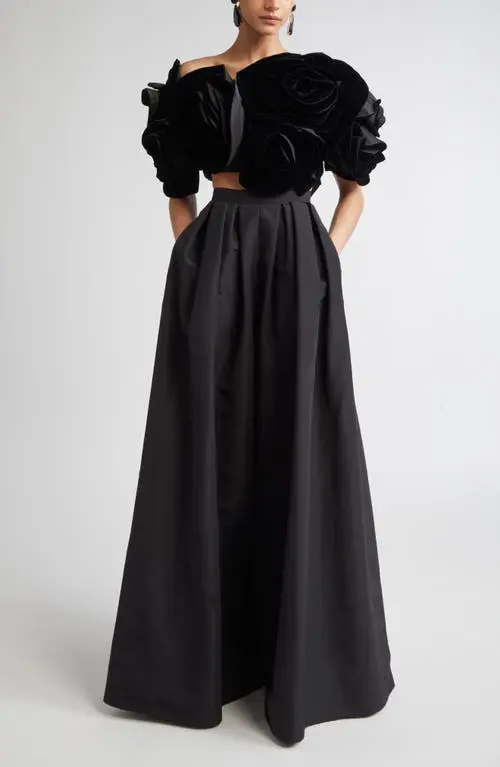 Carolina Herrera Pleated Silk Faille Palazzo Pants