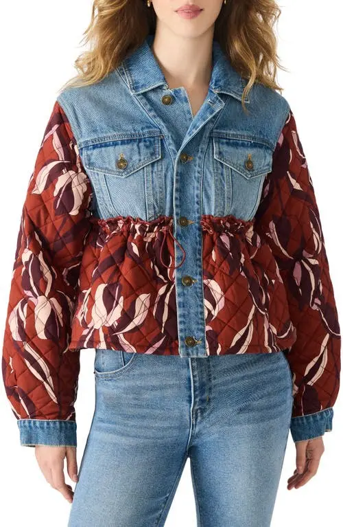 Steve Madden Caddie Quilted Denim Jacket - Forever Blue