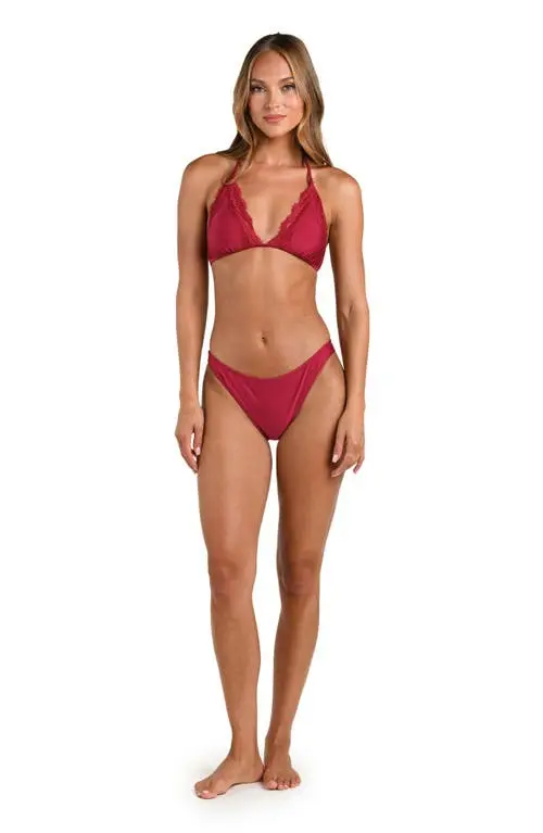 L'Agence Annabelle Lace Trim Triangle Bikini Top