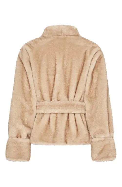 MILLY Belted Faux Fur Jacket