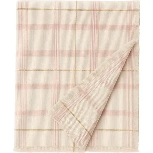 LORENA CANALS Tartan Throw Blanket - Rose Natural