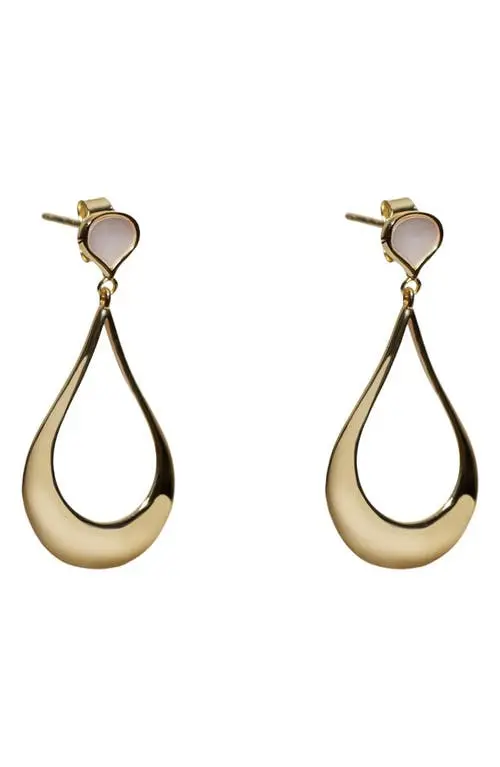 Argento Vivo Mother-of-pearl Cutout Drop Earrings - Gold