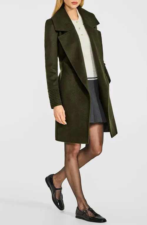 Sentaler Alpaca & Wool Notch Lapel Wrap Coat - Olive