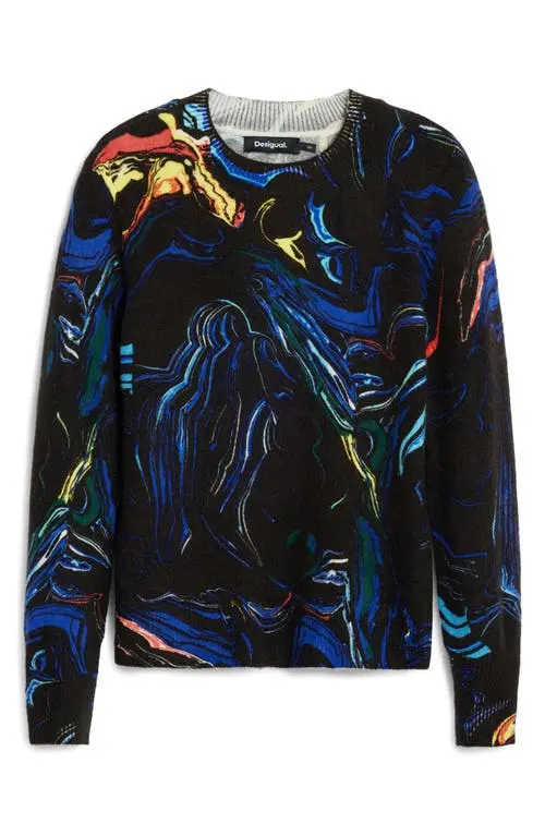 Desigual Paint Swirl Printed Sweater