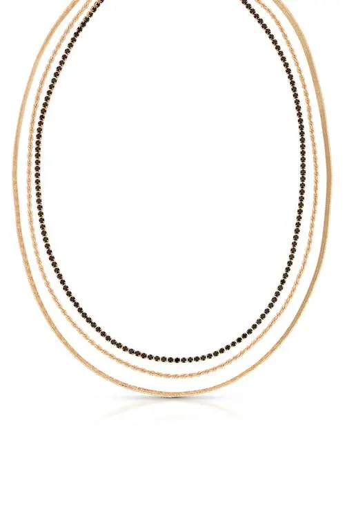 Ettika Delicate Sparkle Layered Chain Necklace