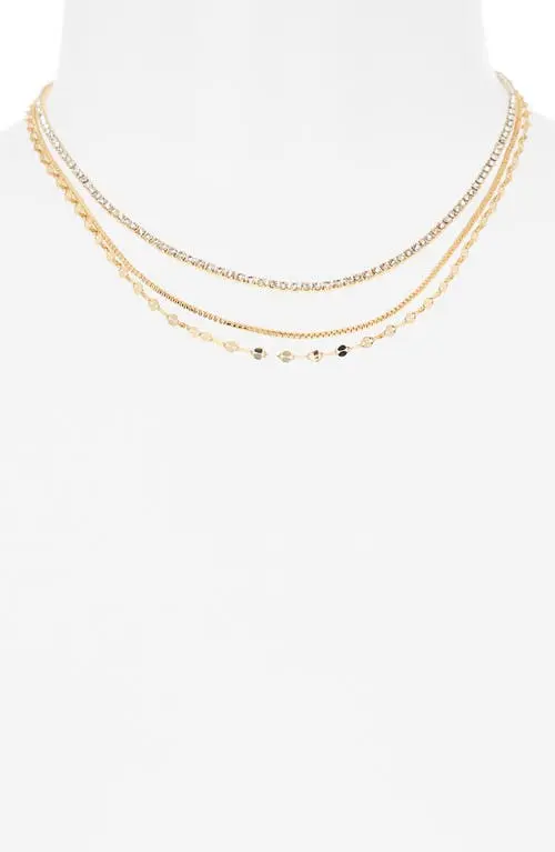 Ettika Delicate Sparkle Layered Chain Necklace - Gold