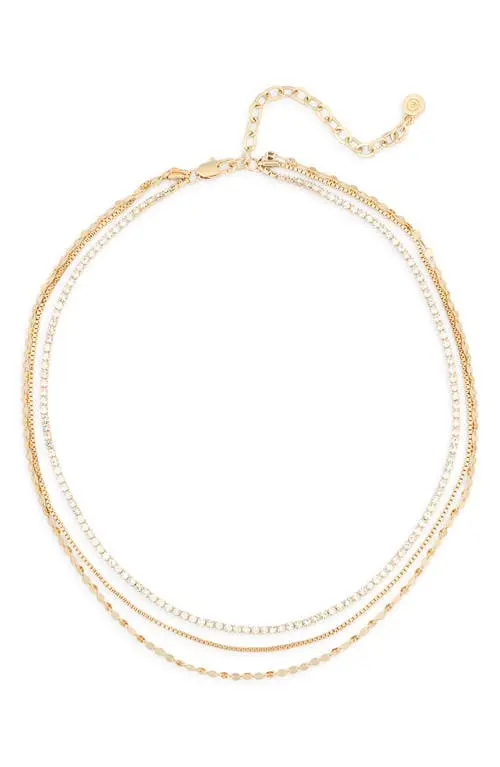 Ettika Delicate Sparkle Layered Chain Necklace - Gold