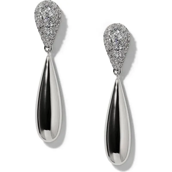 Nadri Pisa Pavé Drop Earrings - Rhodium