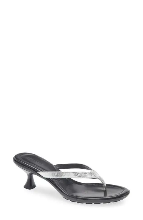 MANSUR GAVRIEL Mari Kitten Heel Sandal - Silver