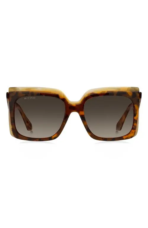 Etro 57mm Square Sunglasses - Brown Yellow Havana/brown Sf