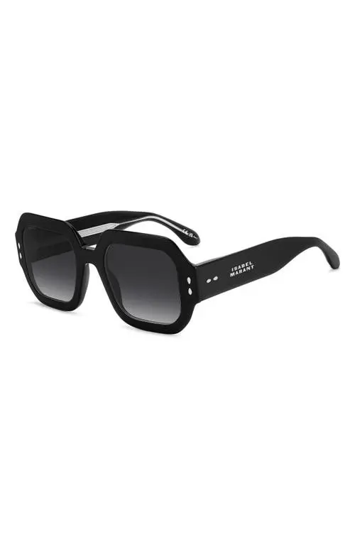 Isabel Marant 51mm Square Sunglasses - Black/dark Grey Sf