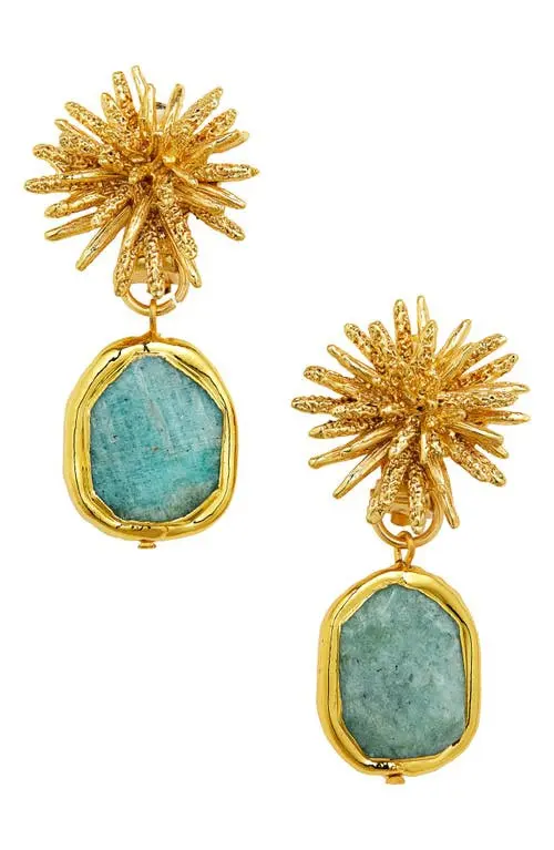 KARINE SULTAN Starburst Amazonite Clip-on Earrings - Gold
