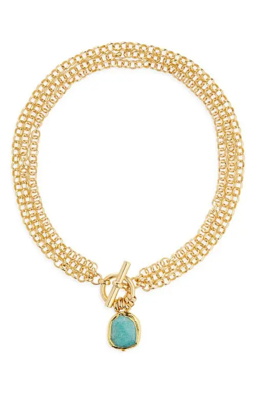 KARINE SULTAN Amazonite Pendant Layered Necklace - Gold