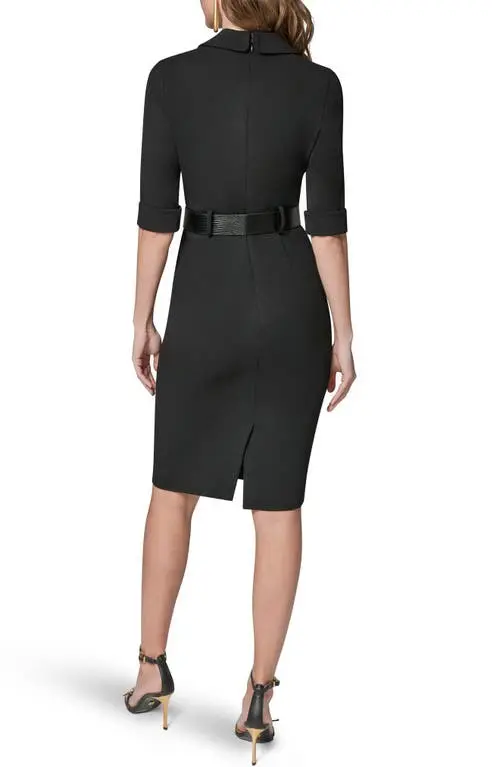 Donna Karan New York Belted Sheath Dress - Black