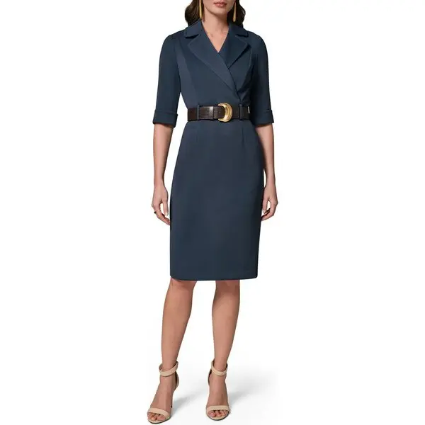 Donna Karan New York Belted Sheath Dress - Nightfall