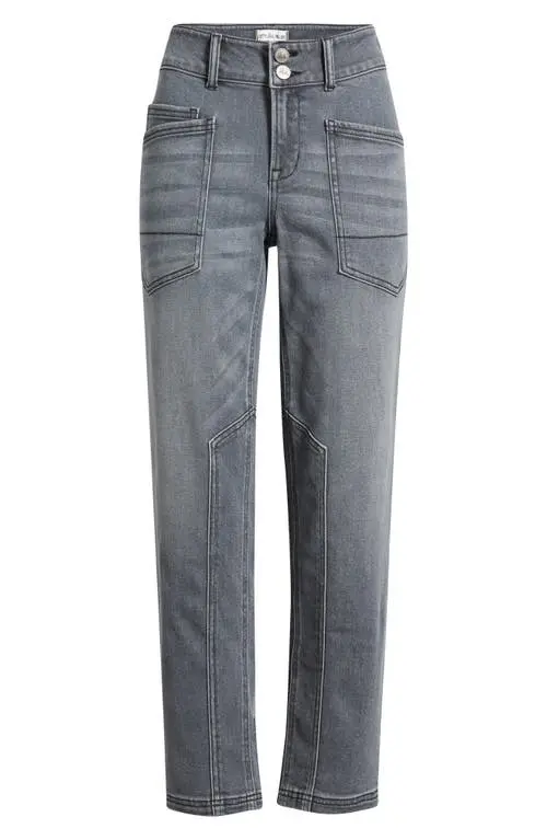 CITY BLUES Patch Pocket Ankle Tapered Jeans - Gray