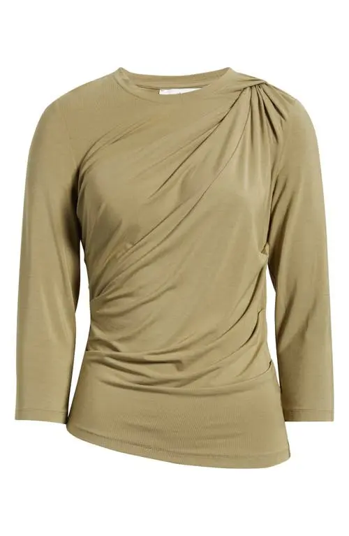 CITY BLUES Shoulder Twist Top - Light Olive