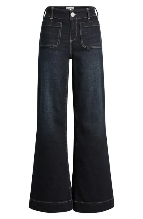 CITY BLUES Soho Patch Pocket Wide-leg Jeans - Dark Whisker Wash