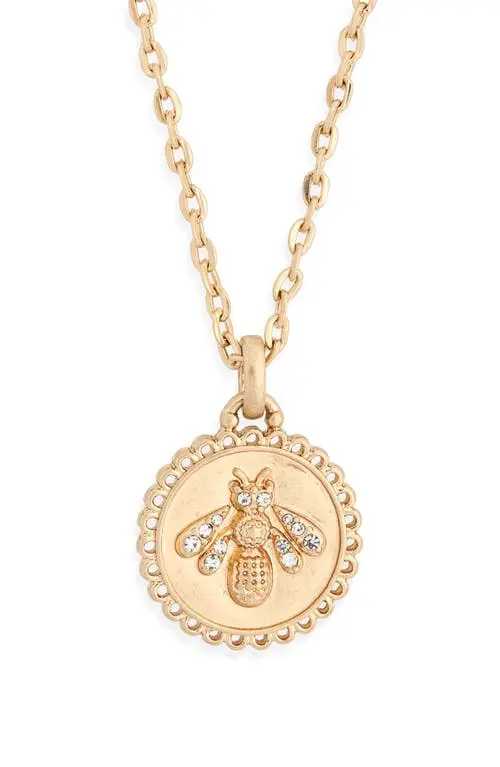 Bp. Crystal-embellished Bee Medallion Pendant Necklace - Gold